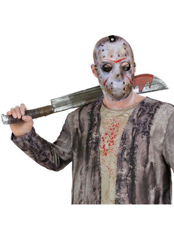Friday The 13th, Jason Voorhees Machete & Mask Kit - Fancy Dress Town